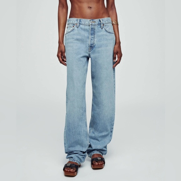 Re/Done | Jeans | Nwt Redone 9s High Rise Long Loose Jeans Worn Blue ...
